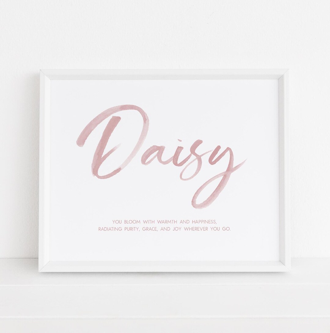 Daisy Baby Name Affirmations Poem Baby Names Nursery Sign Girl Names ...