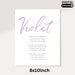 Violet Baby Name Meaning Poem Baby Names Nursery Sign Girl Names ...