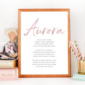 Aurora Baby Name Meaning Poem Baby Names Nursery Sign Girl Names ...