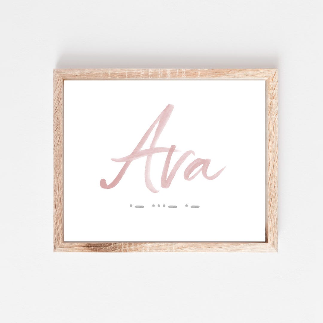 Ava Name Print With Morse Code | Military Baby Gift | Custom Nursery ...