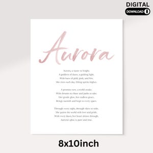 Aurora Baby Name Meaning Poem Baby Names Nursery Sign Girl Names ...