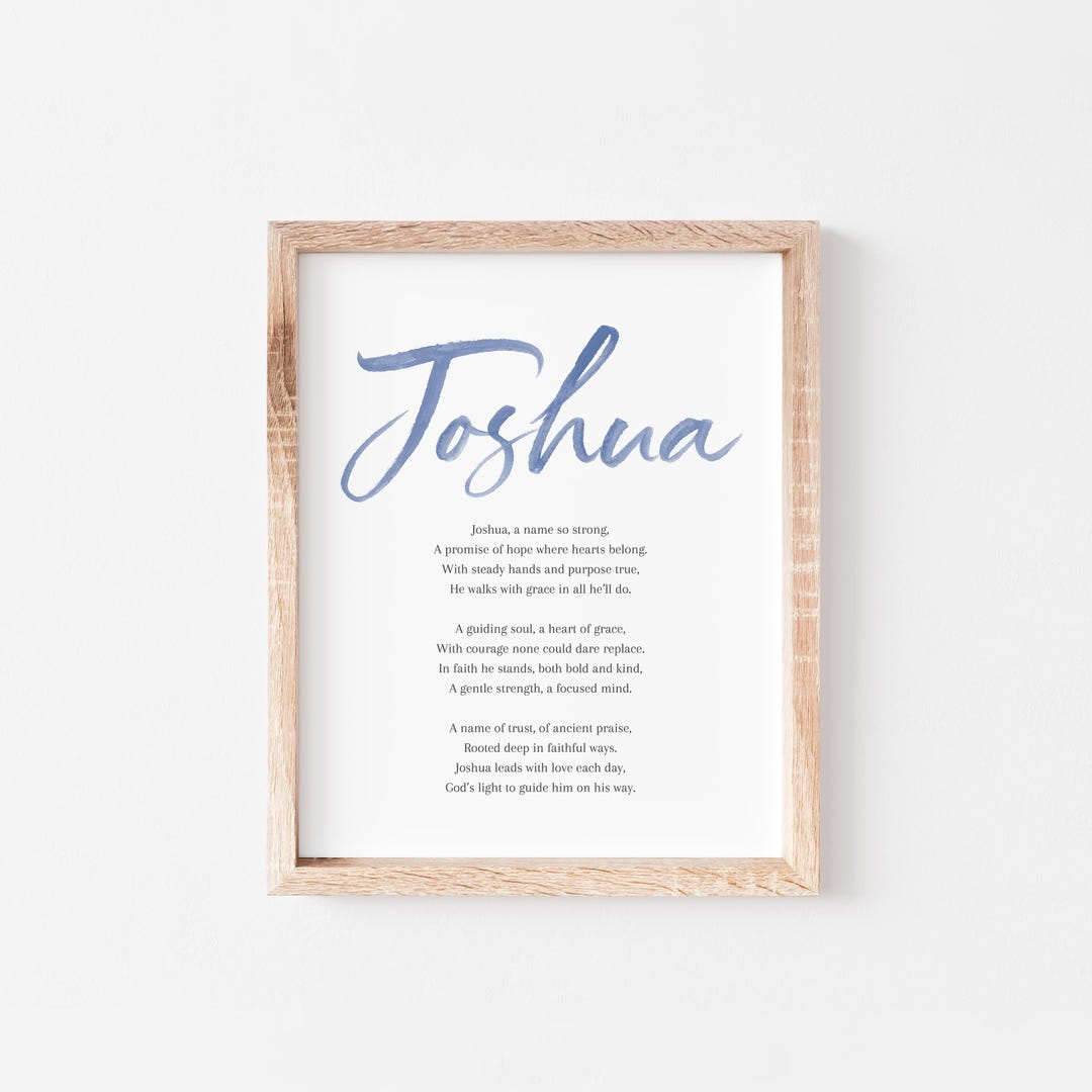 Joshua Baby Name Meaning Poem Baby Names Nursery Sign Boy Names ...