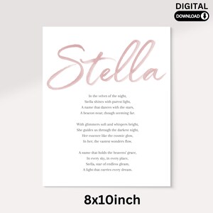 Stella Baby Name Meaning Poem Baby Names Nursery Sign Girl Names ...