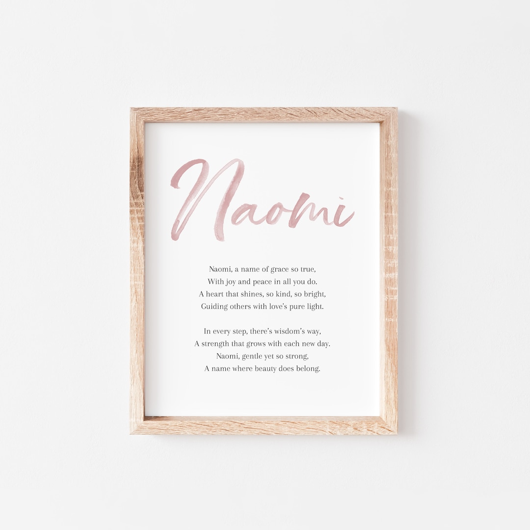 Naomi Baby Name Meaning Poem Baby Names Nursery Sign Girl Names ...