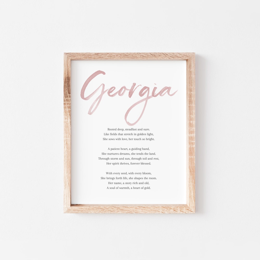 Georgia Baby Name Meaning Poem Baby Names Nursery Sign Girl Names ...