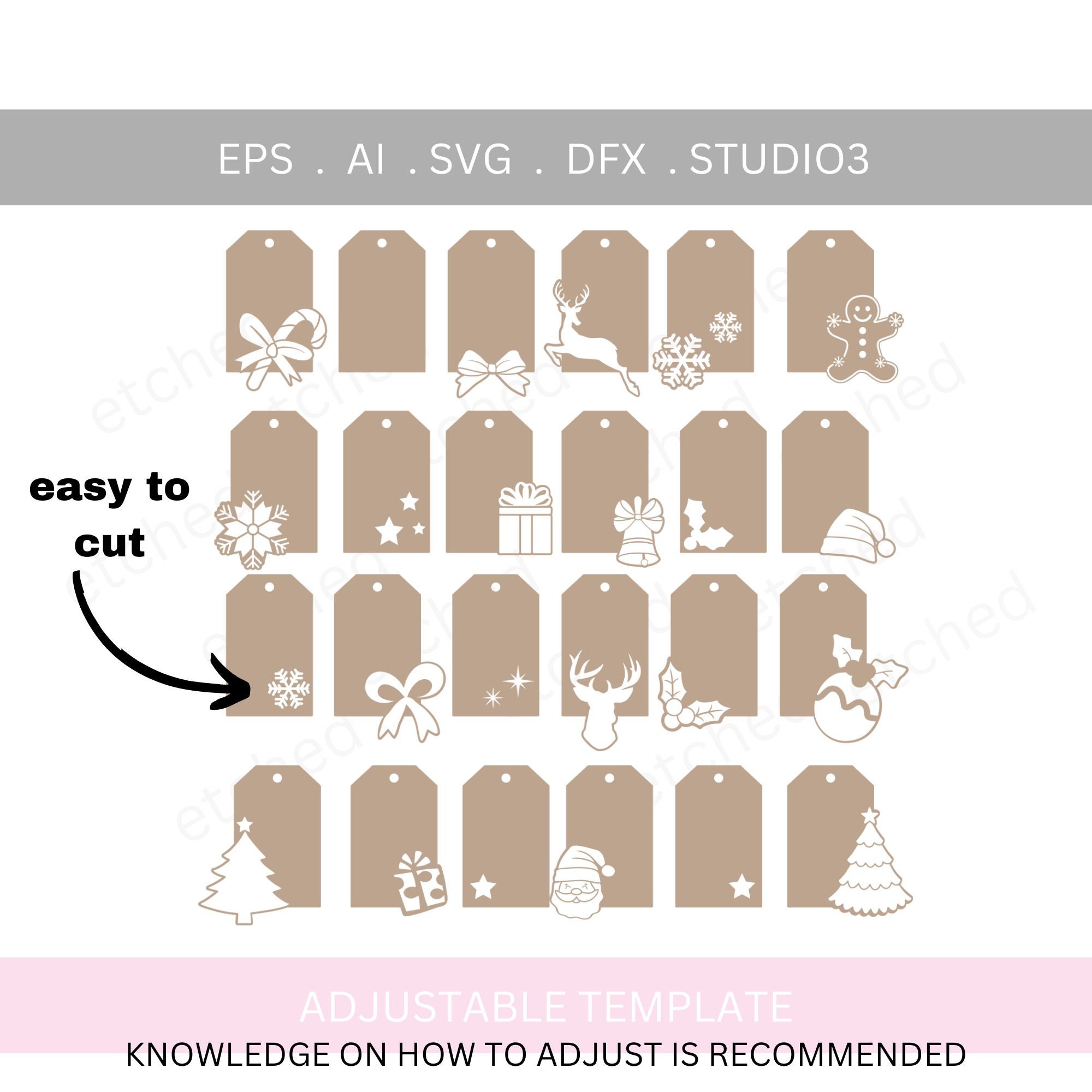 Gift Tag SVG Gift Tag Template Tag Laser Svg Stocking Tag - Etsy