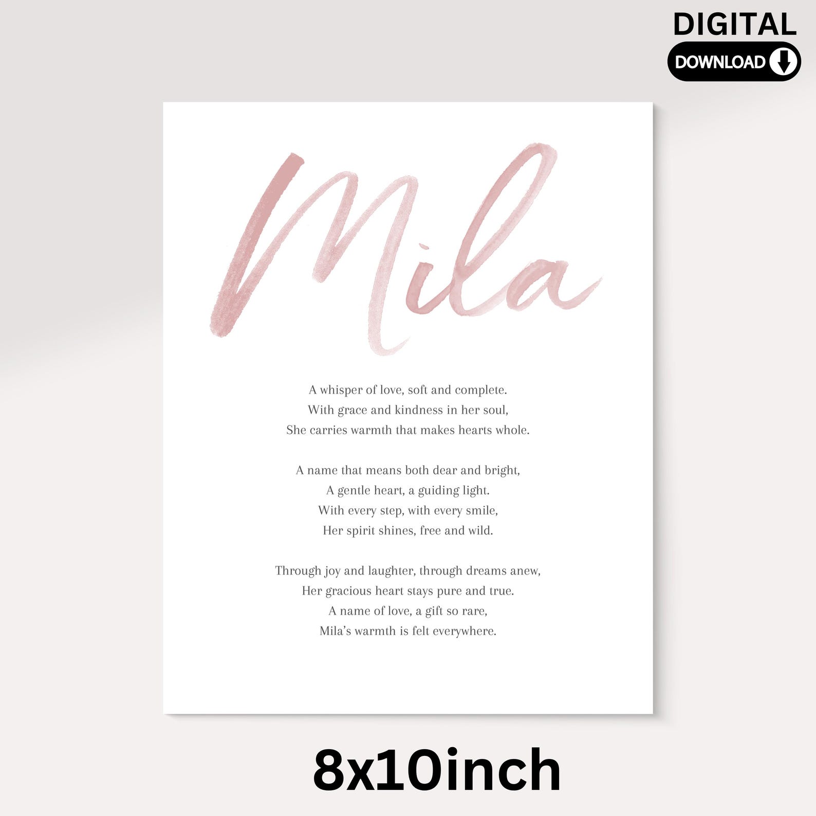 Mila Baby Name Meaning Poem Baby Names Nursery Sign Girl Names ...