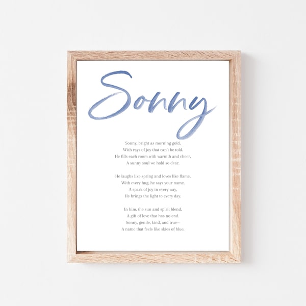 Name Poem for Boy - Etsy UK