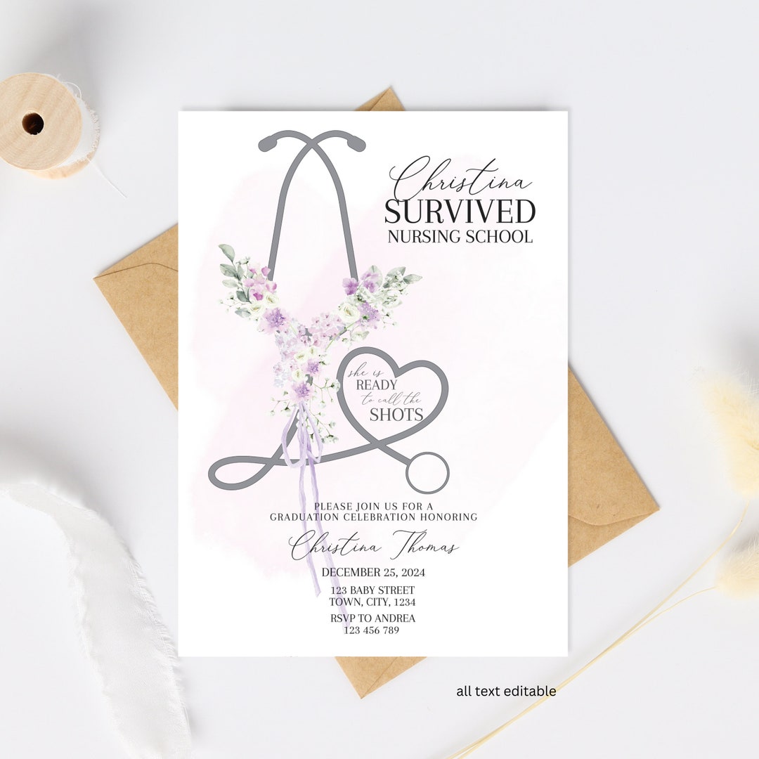 Nurse Graduation Party Invitation, She's Ready to Call the Shots ...