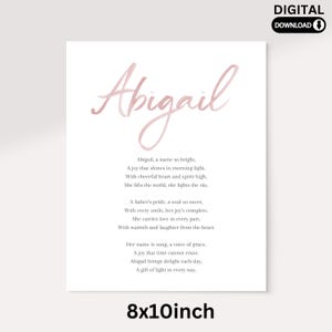 Abigail Baby Name Meaning Poem Baby Names Nursery Sign Girl Names ...