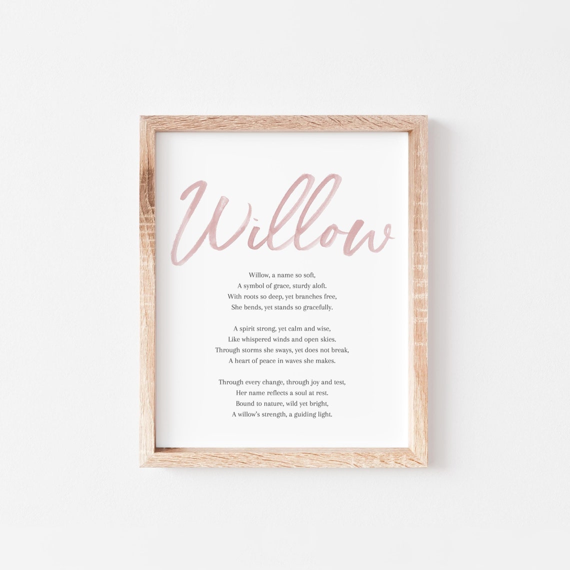 Willow Baby Name Meaning Poem Baby Names Nursery Sign Girl Names ...