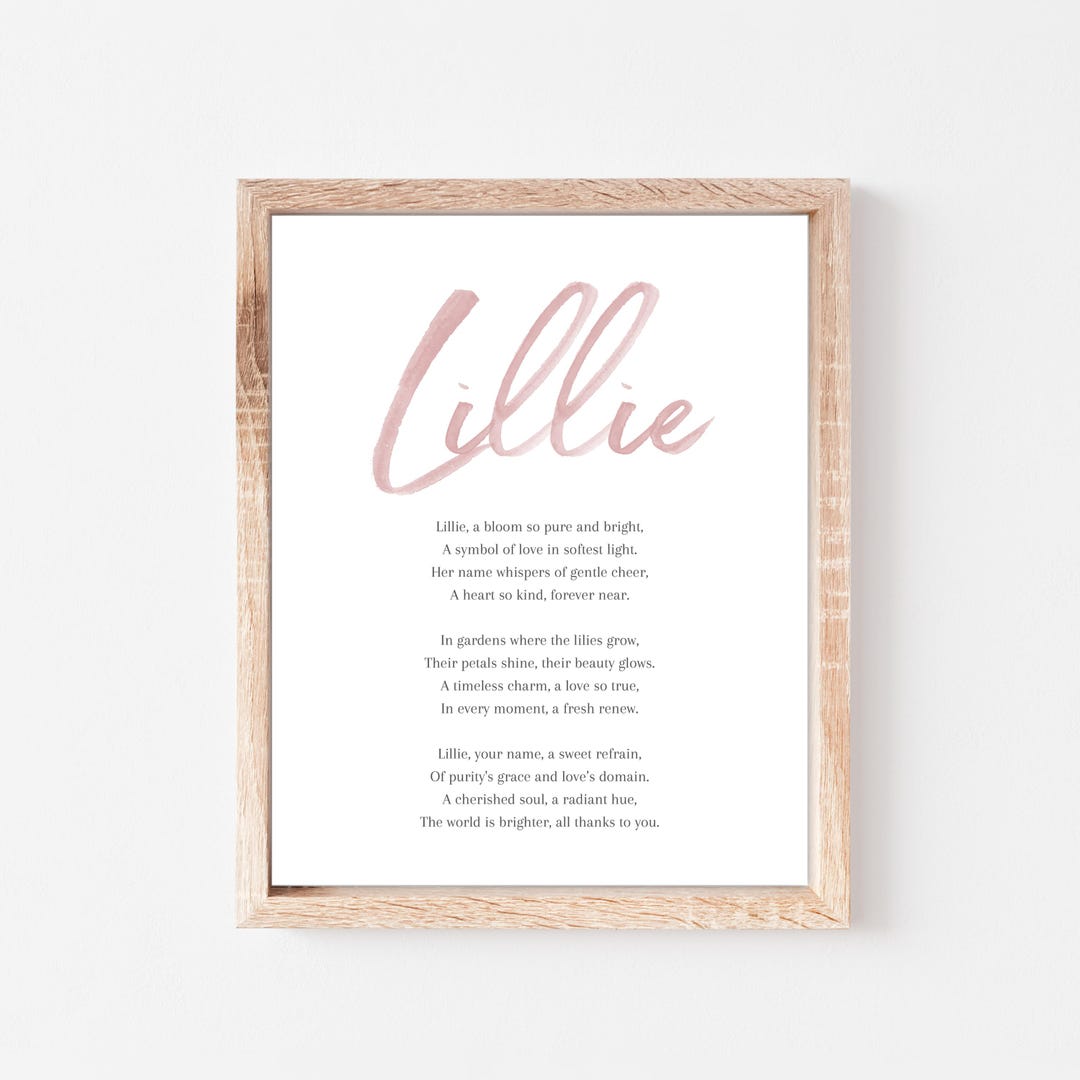 Lillie Baby Name Meaning Poem Baby Names Nursery Sign Girl Names ...