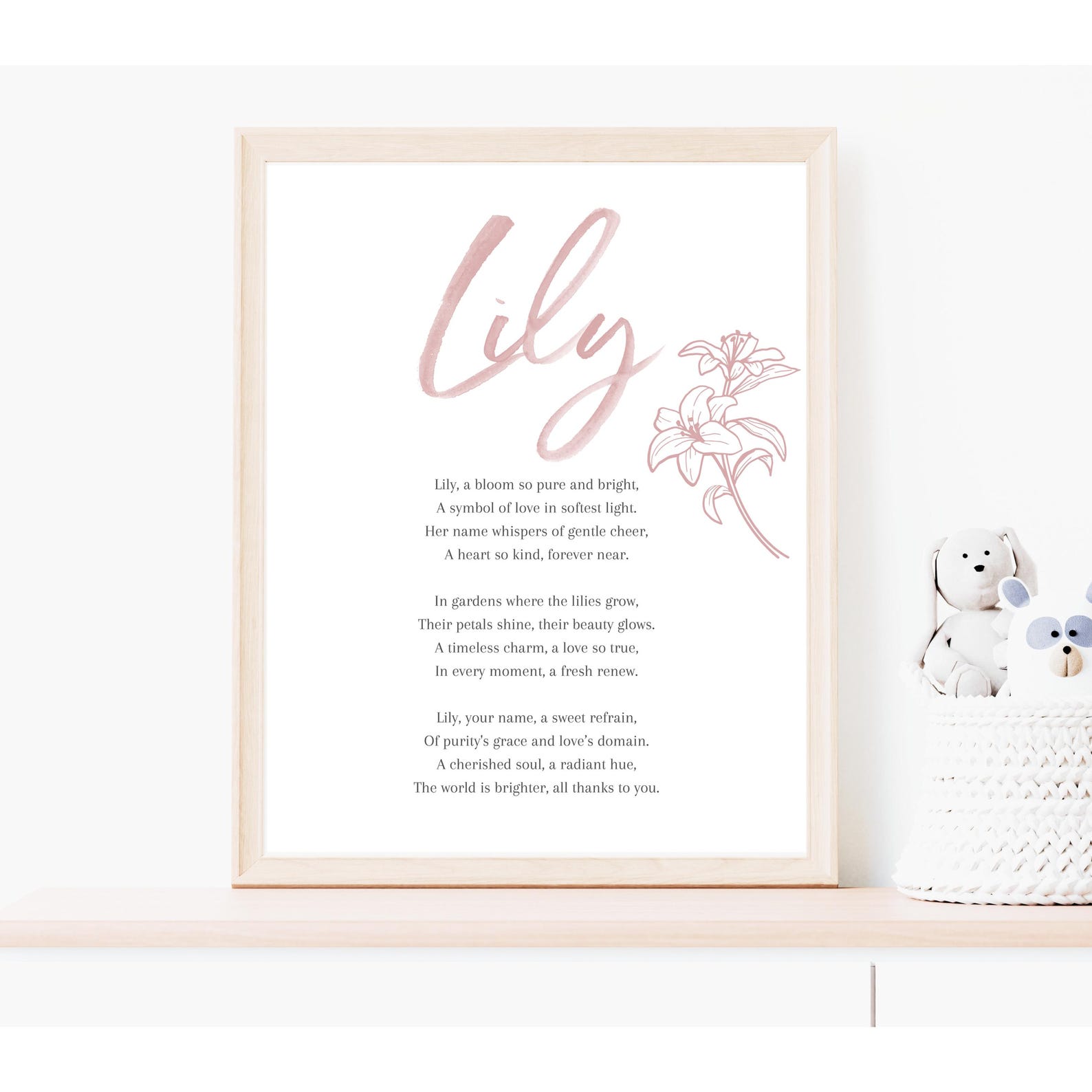 Lily Baby Name Meaning Poem Baby Names Nursery Sign Girl Names ...