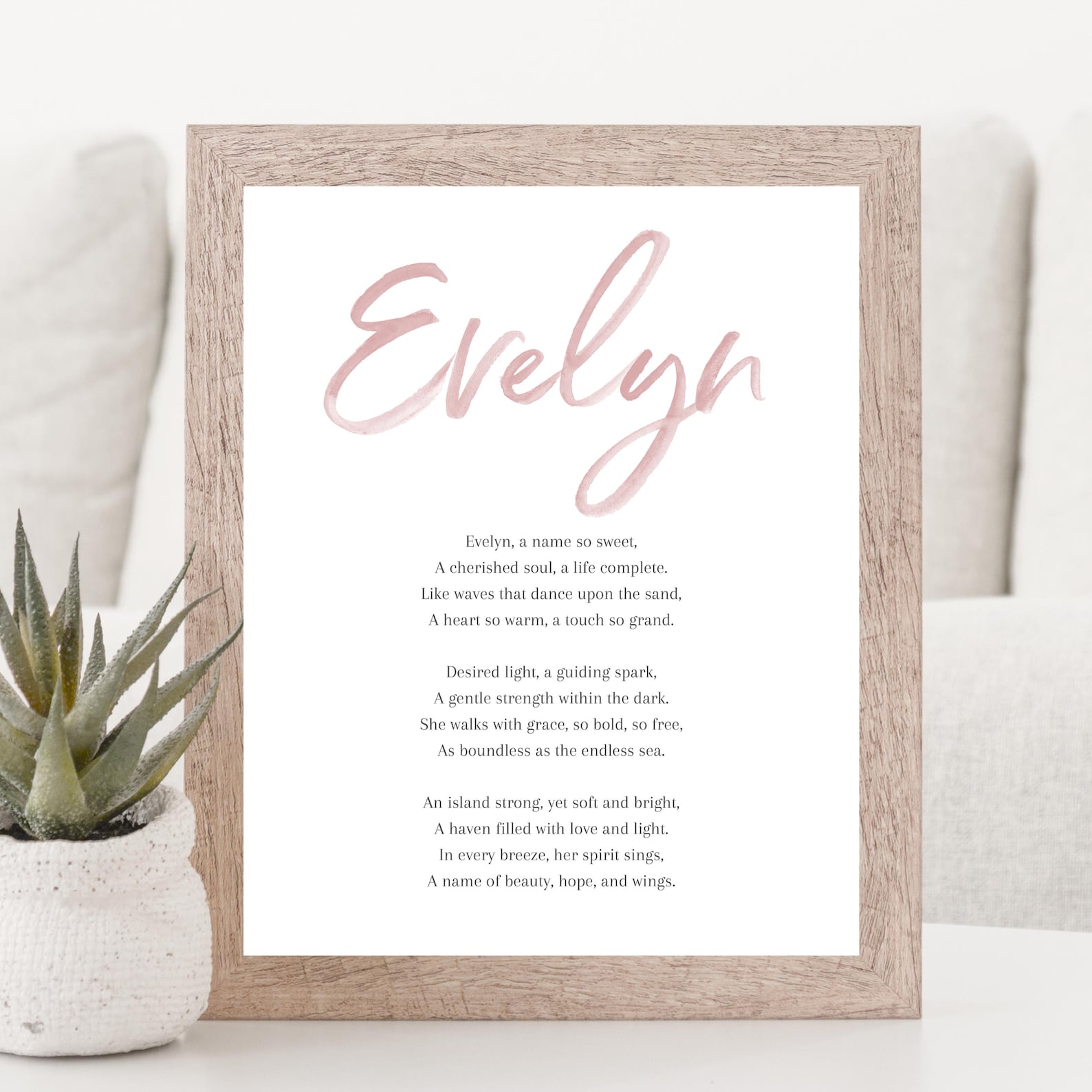 Evelyn Baby Name Meaning Poem Baby Names Nursery Sign Girl Names ...
