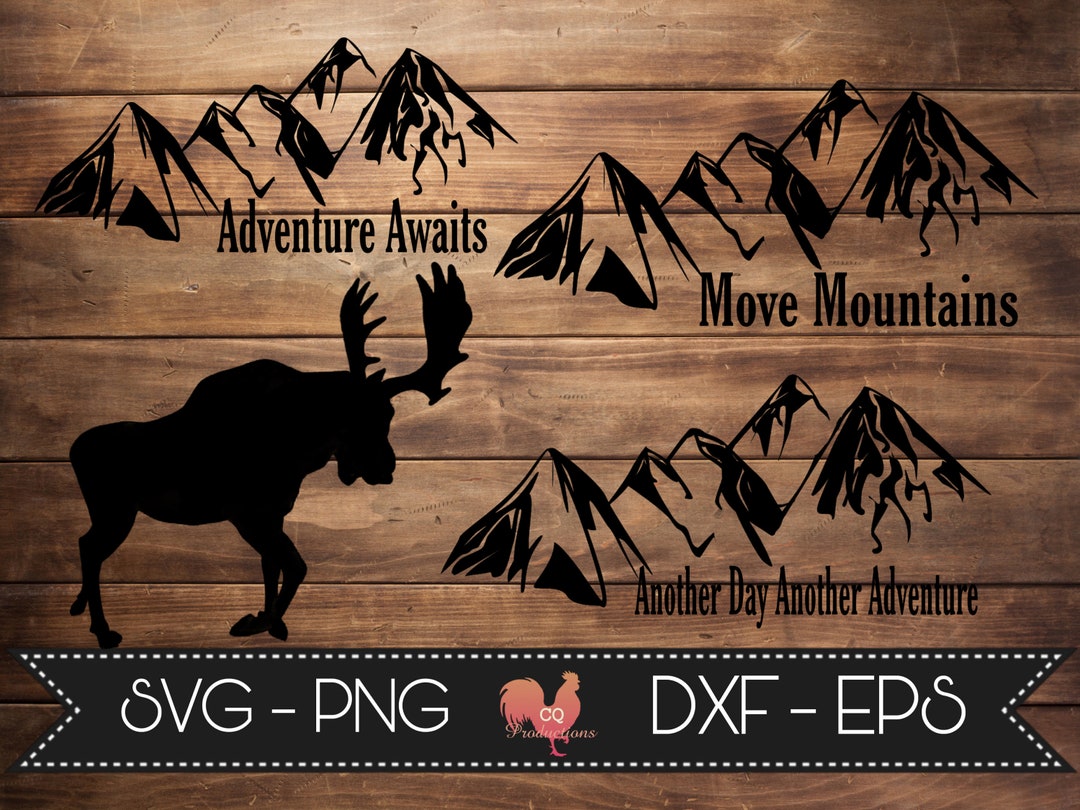 Moose & Mountains SVG PNG DXF Bundle - Etsy