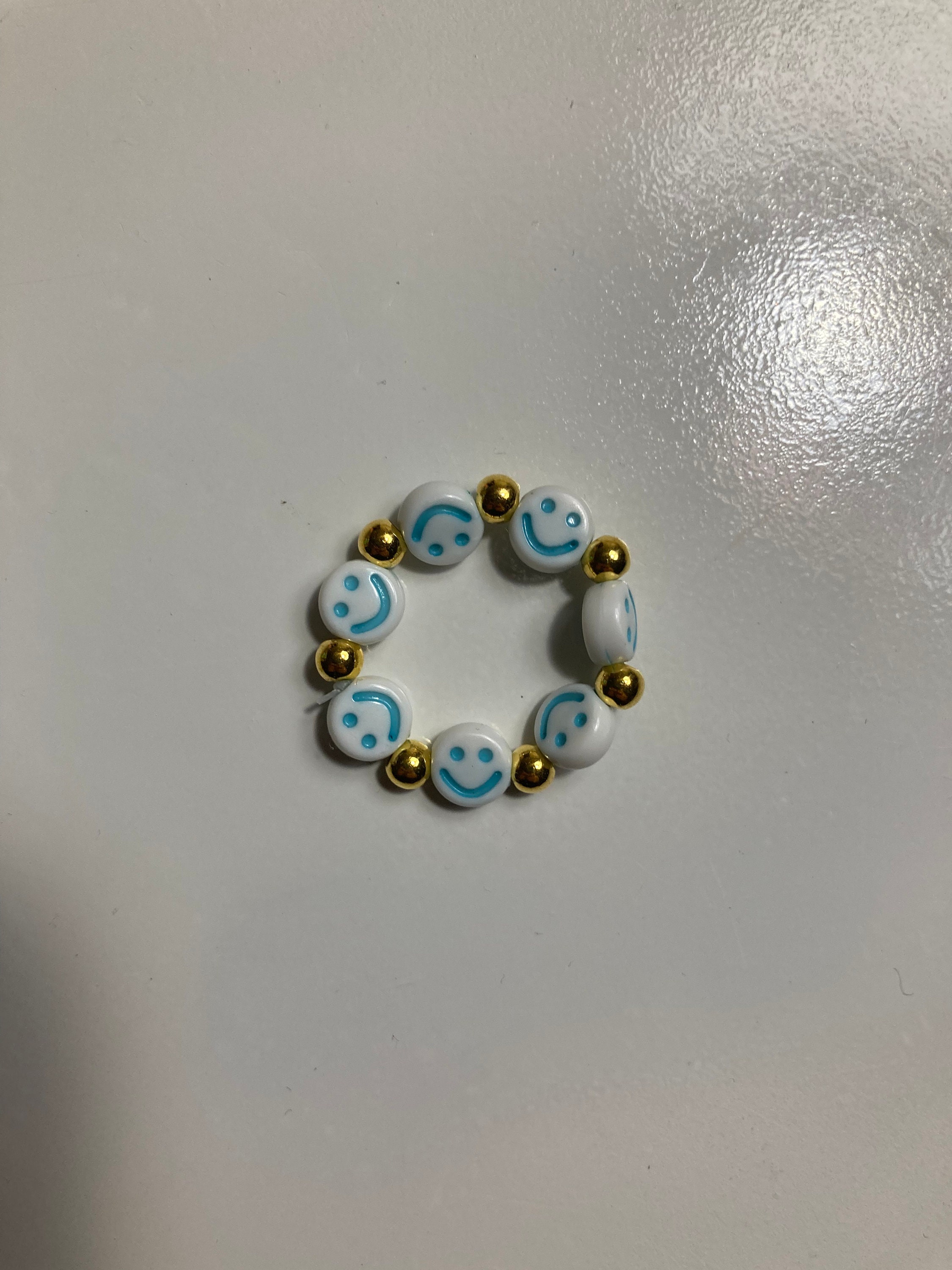 Blue Smiley Ring - Etsy
