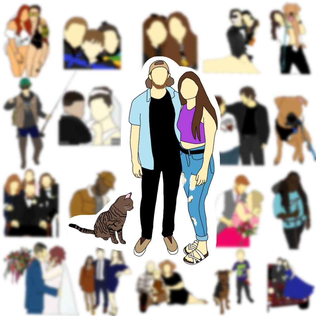 Custom Sticker, Minimalist Sticker, Couple Sticker, Stocking Stuffer ...