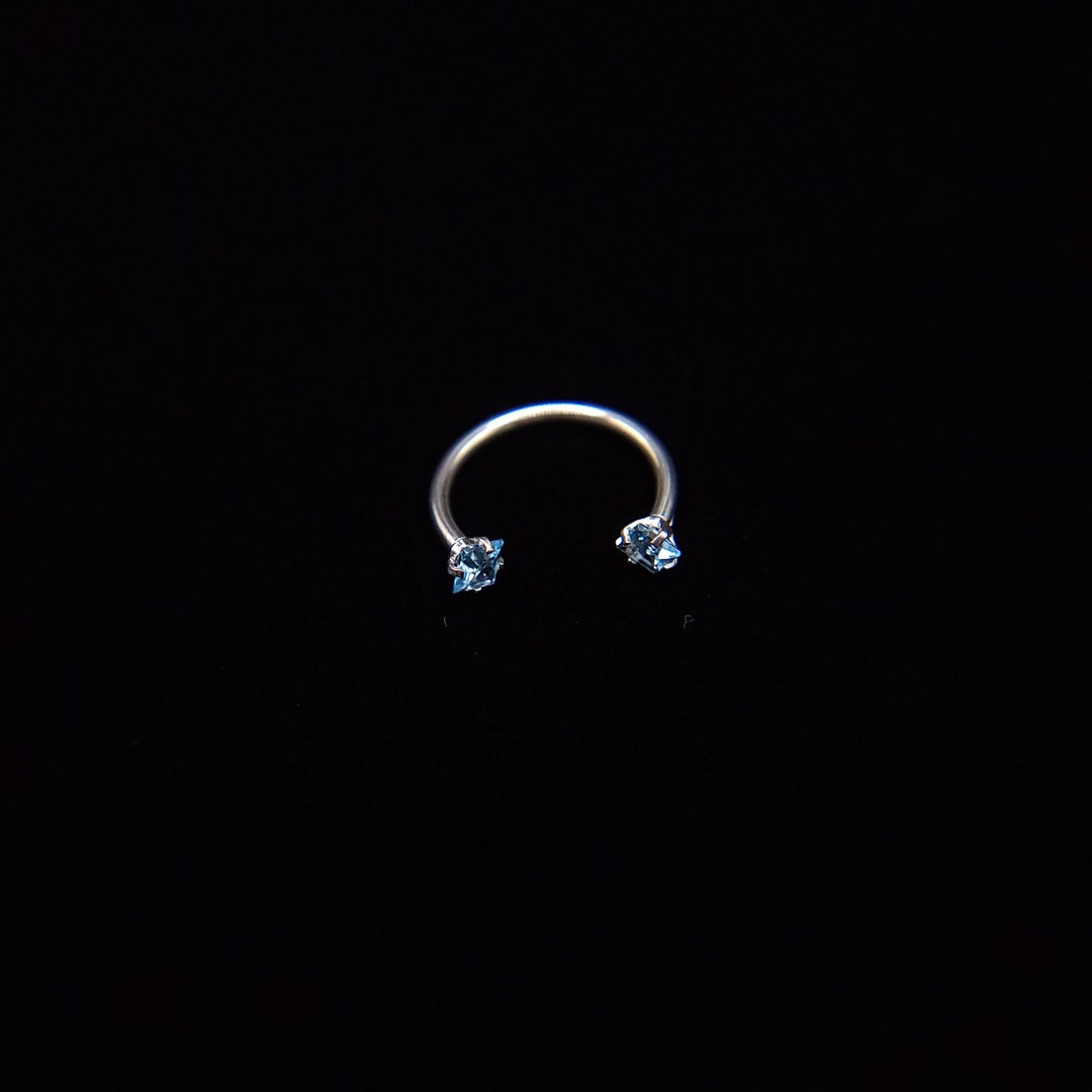 Natural Topaz Septum Ring. Swiss Blue Topaz Nose Ring, Lip Ring ...