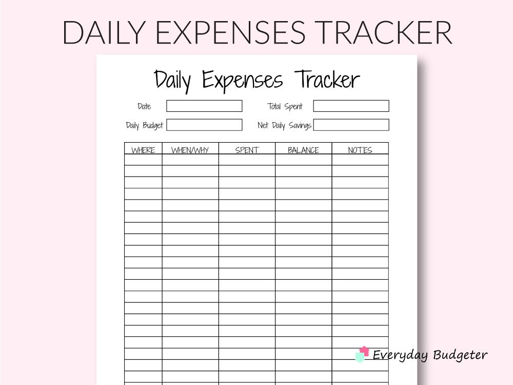 Daily Expenses Tracker Printable, Budget Planner PDF, Budget Binder ...