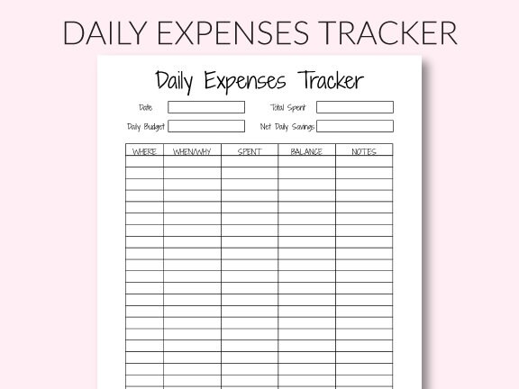 Daily Expenses Tracker Printable, Budget Planner PDF, Budget Binder ...
