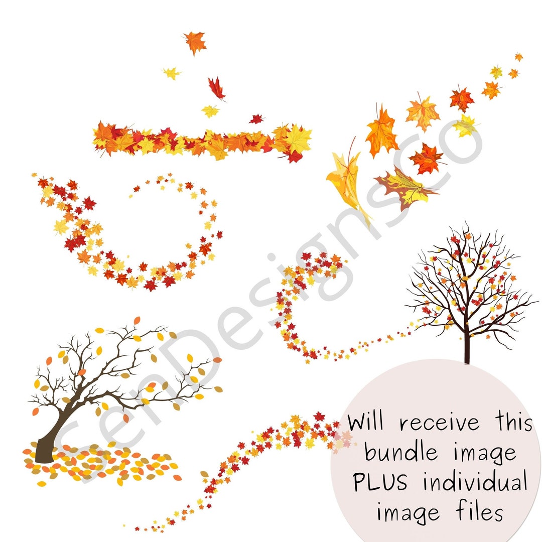 Fall Leaves Svg - Blowing Leaves Svg - Autumn Svg - Fall Svg Bundle ...