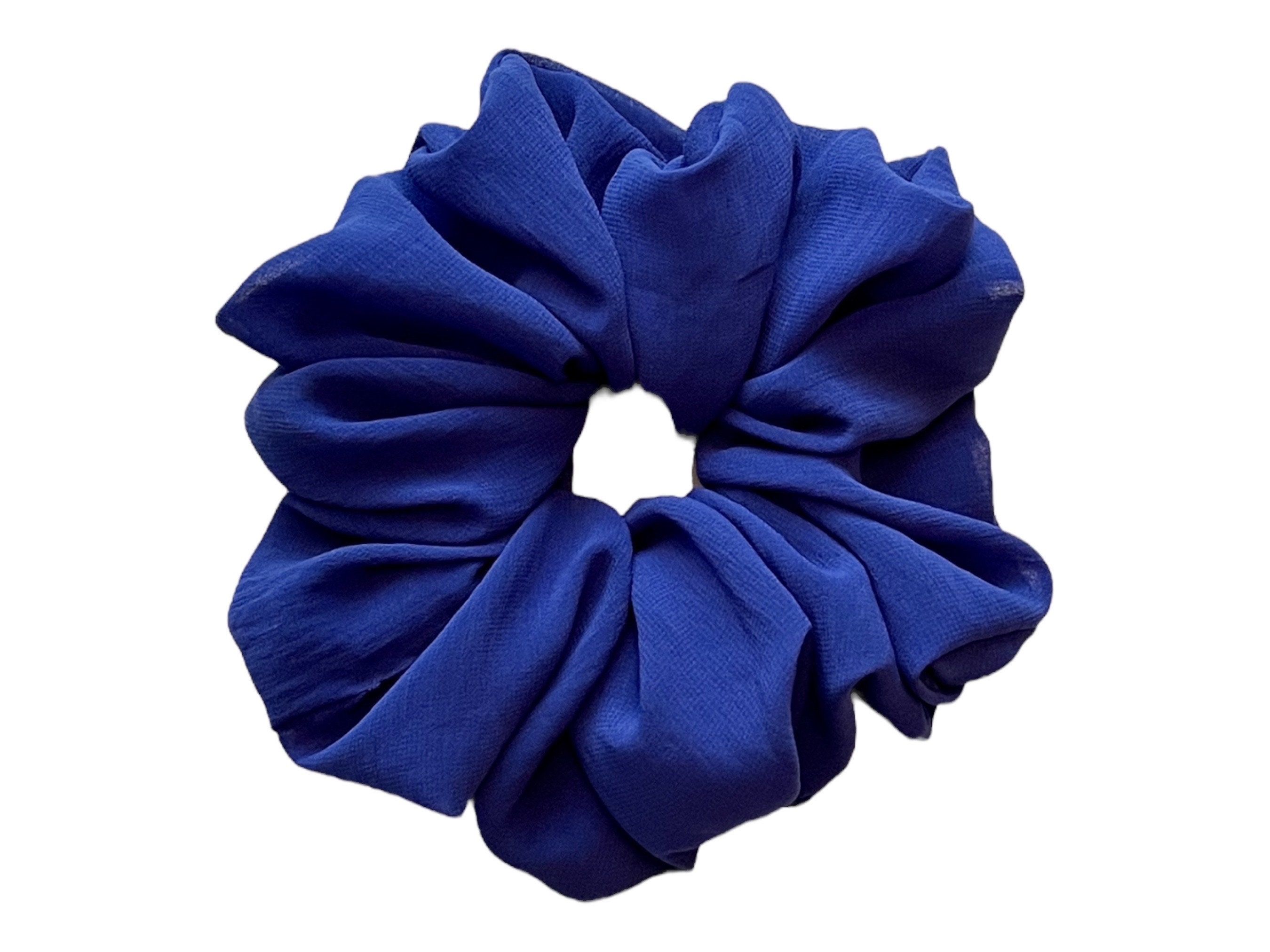 Royal Blue Scrunchie, Jumbo Scrunchie, Chic, Chiffon, Accessory ...