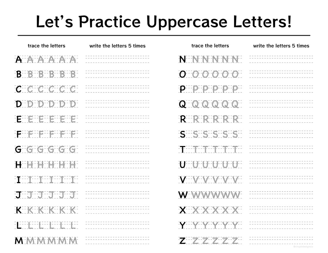 Printable Handwriting Worksheets - Uppercase Handwriting Printable ...