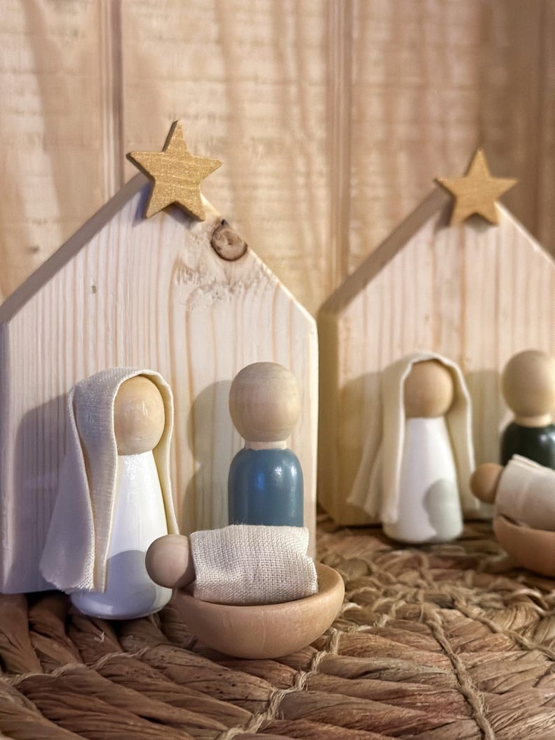 Nativity Peg Doll Set - Etsy