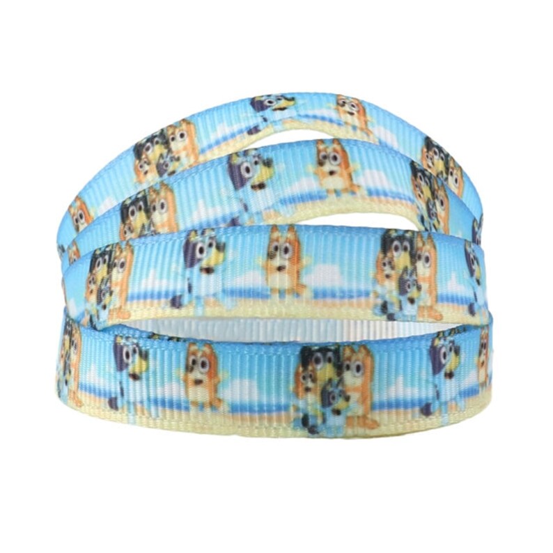 1 High Quality Grosgrain Ribbon Disney's Bluey and Friends By The Yard ...