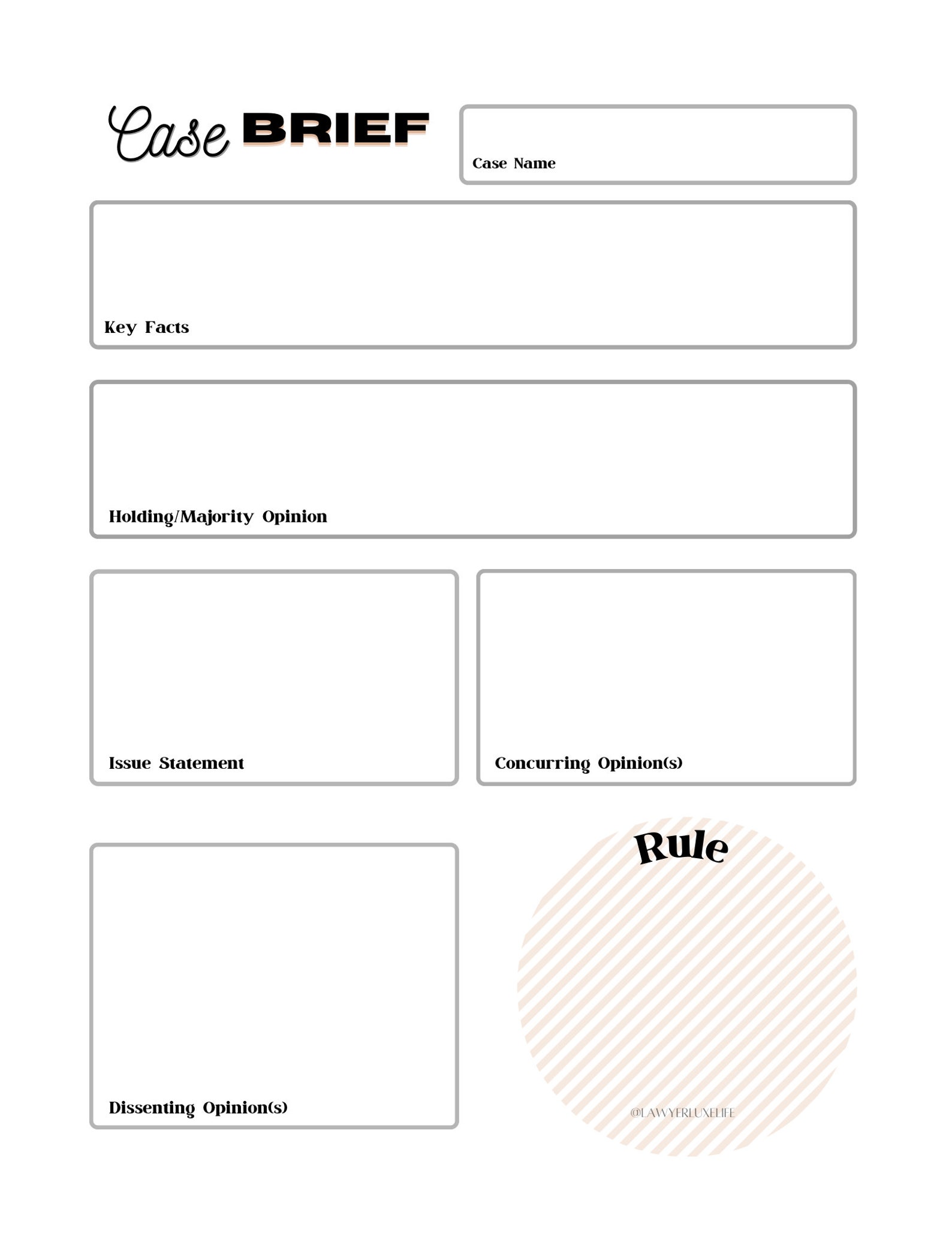 Law School Case Brief Template PDF Case Brief Template Case Brief PDF ...