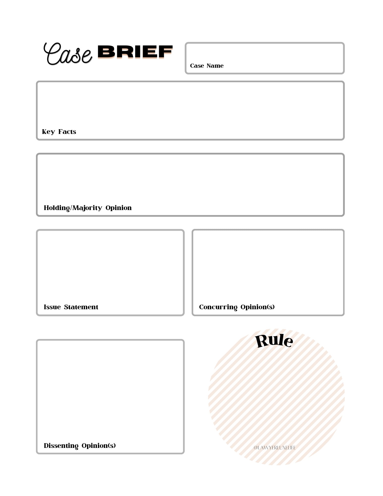 Law School Case Brief Template PDF Case Brief Template Case Brief PDF ...