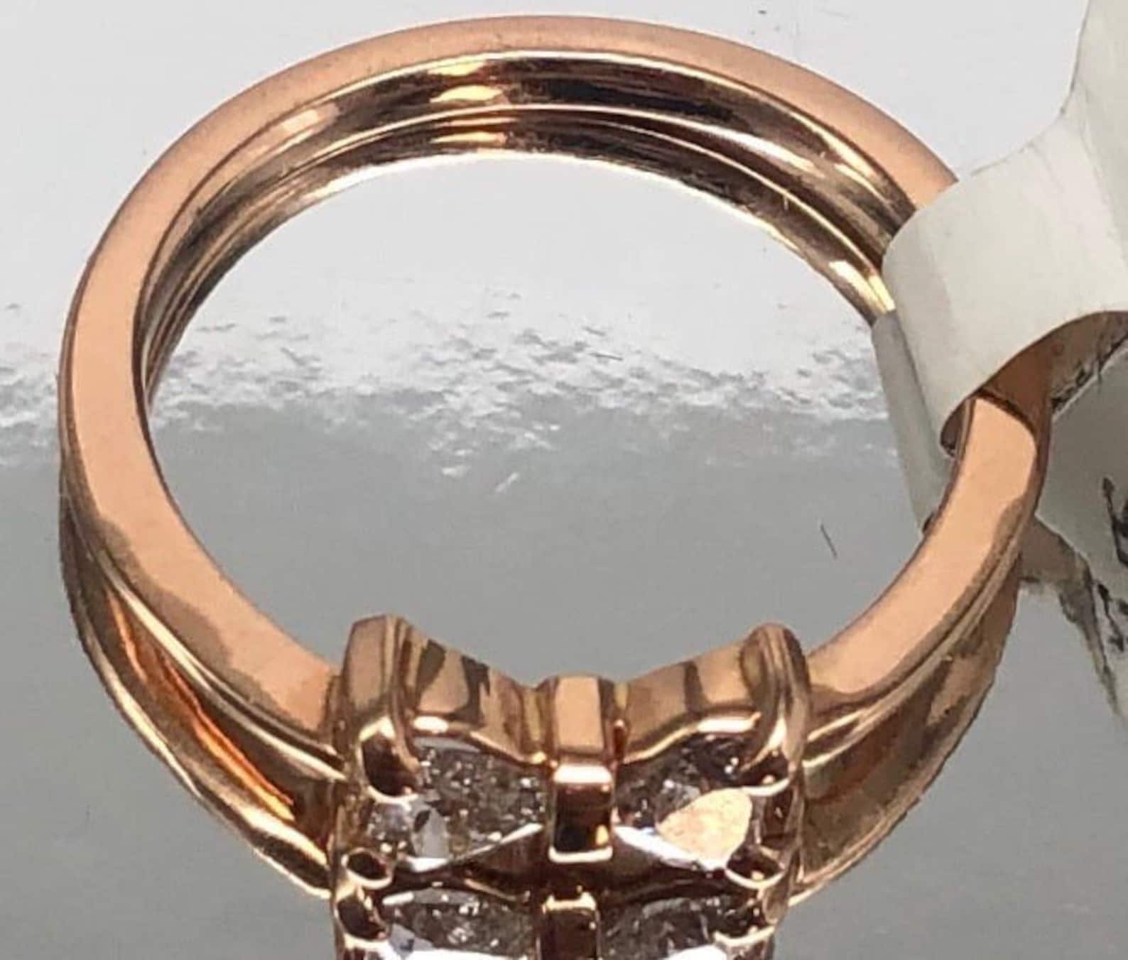 Adorable Rose Gold Diamond Bow Ring - Etsy