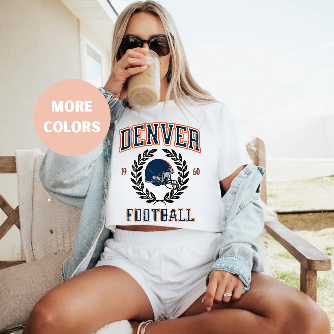 Denver Football Crop Top, Denver Football Shirt, Denver Football Retro ...