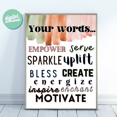 Your Words Printable Speech Therapy Poster Speech Therapy - Etsy