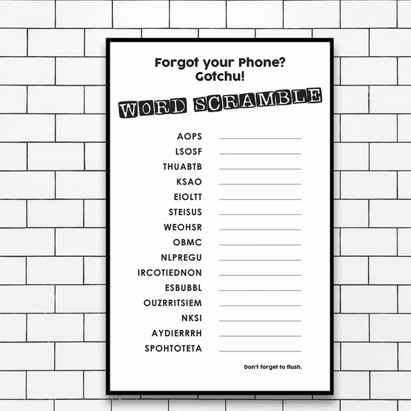 Word Scramble Wall Art - Etsy