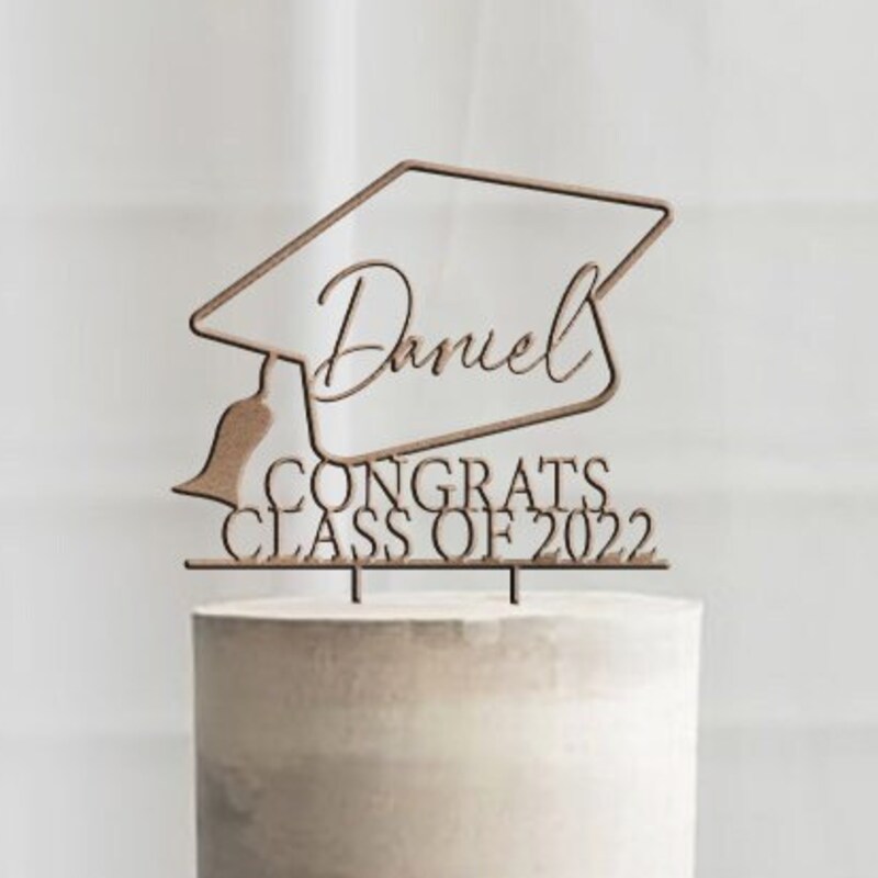 Wood Graduation Cake Topper - Etsy