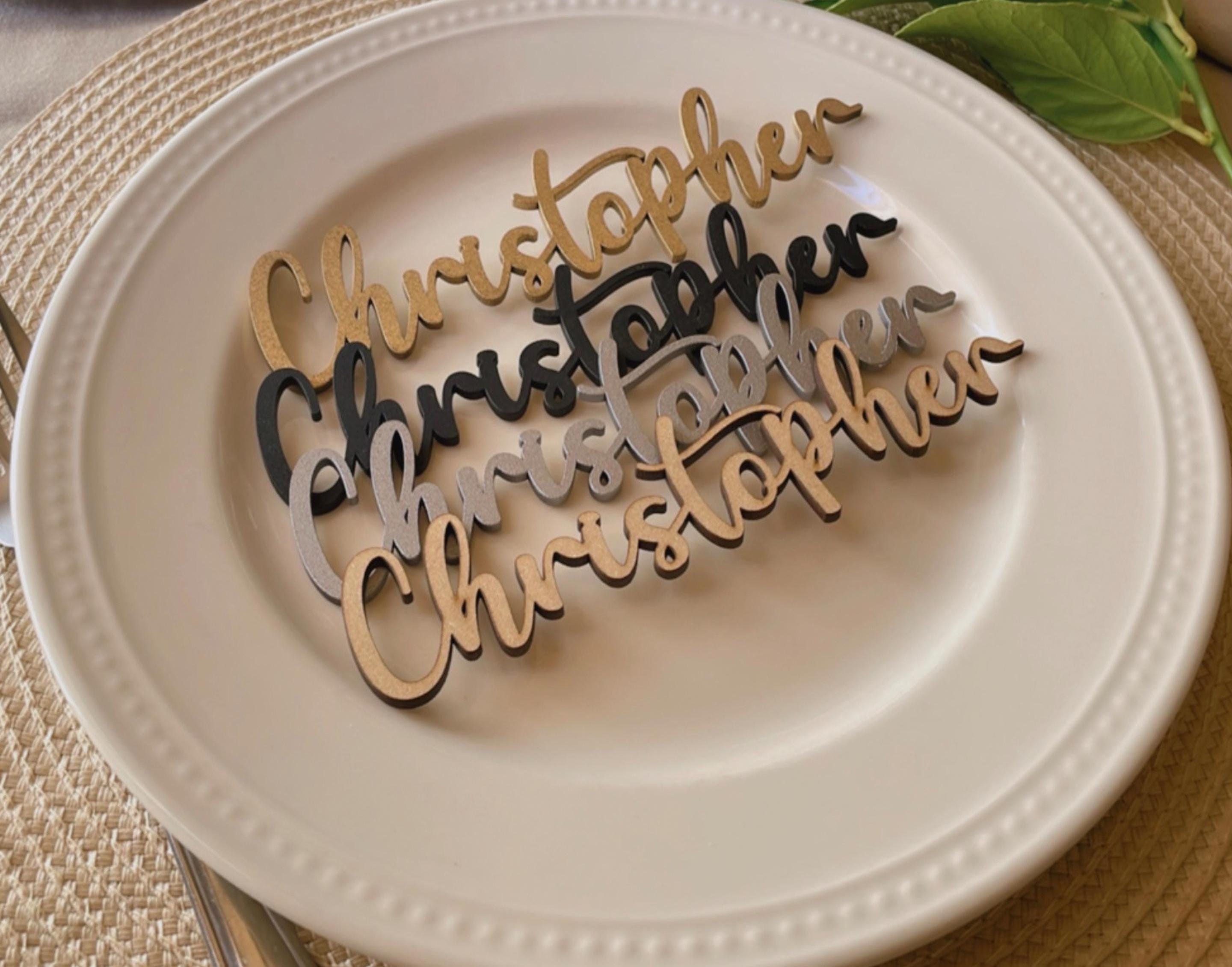 Custom Wooden Name Place Cards | Wedding Table Decor - Etsy