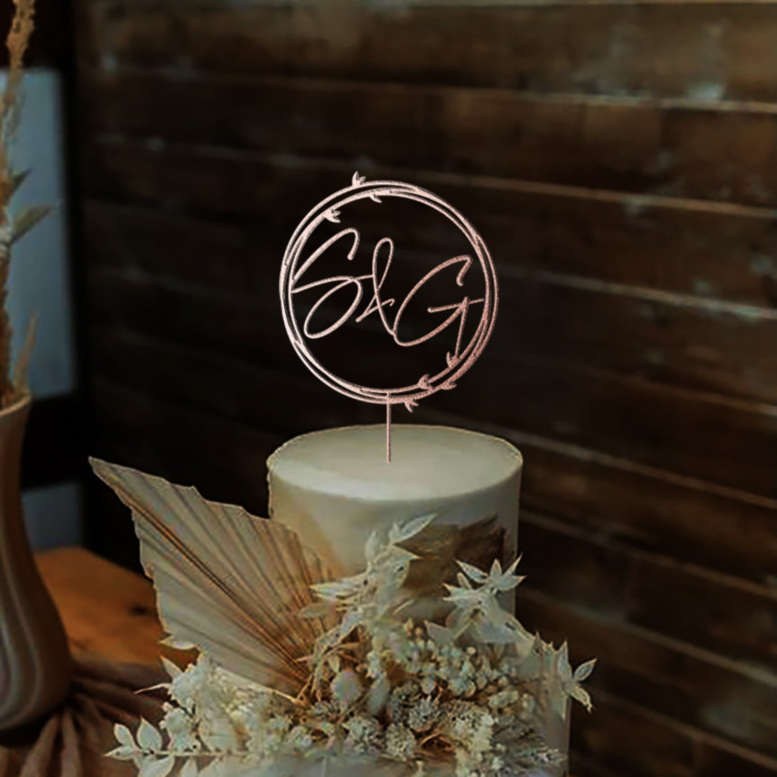 Initials Monogram Toppers for Wedding / Rustic Wedding Cake - Etsy