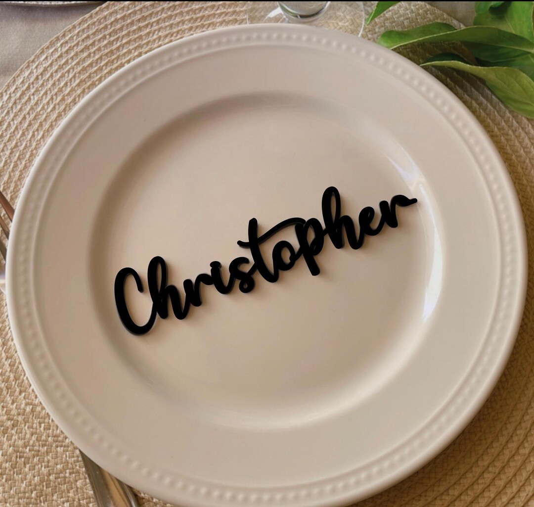 Custom Wooden Name Place Cards | Wedding Table Decor - Etsy