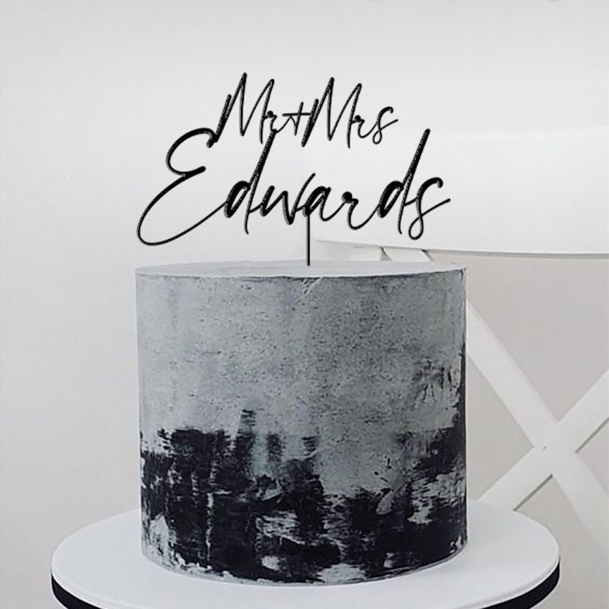 Personalized Wedding Cake Topper / Script Cake Toppers for | Etsy
