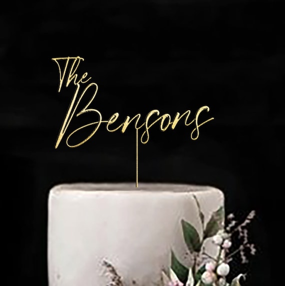 Personalized Wedding Cake Topper / Script Cake Toppers for | Etsy