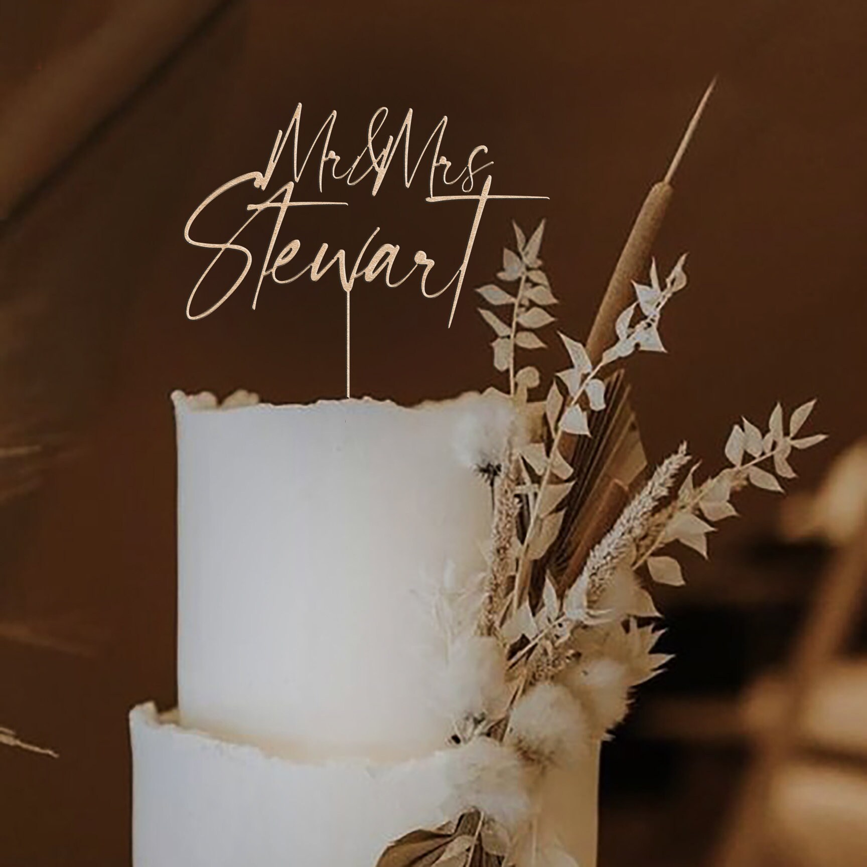 Personalized Wedding Cake Topper / Script Cake Toppers for | Etsy