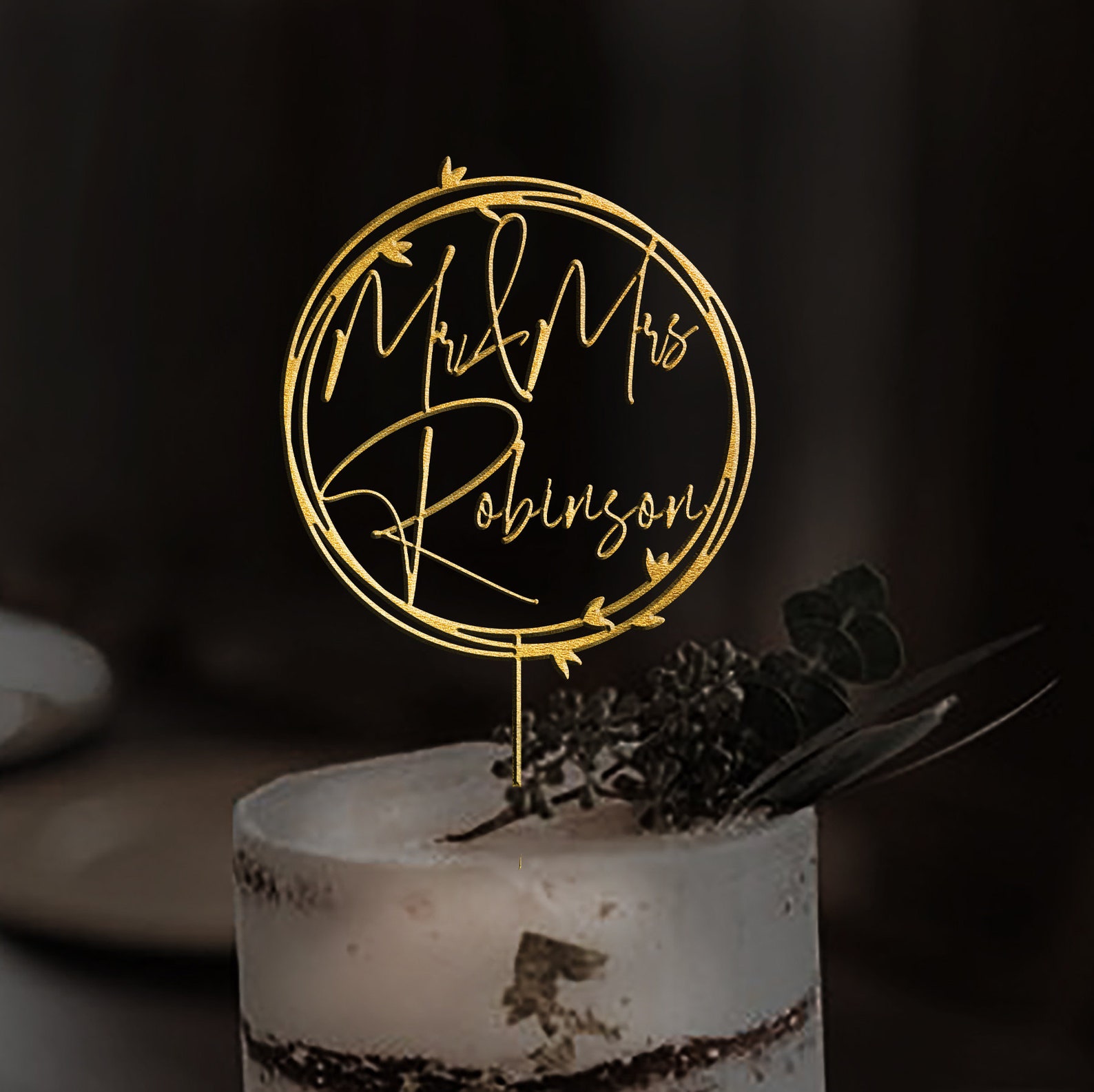 Wedding Initials Monogram Topper Rustic Wreath / Rustic - Etsy