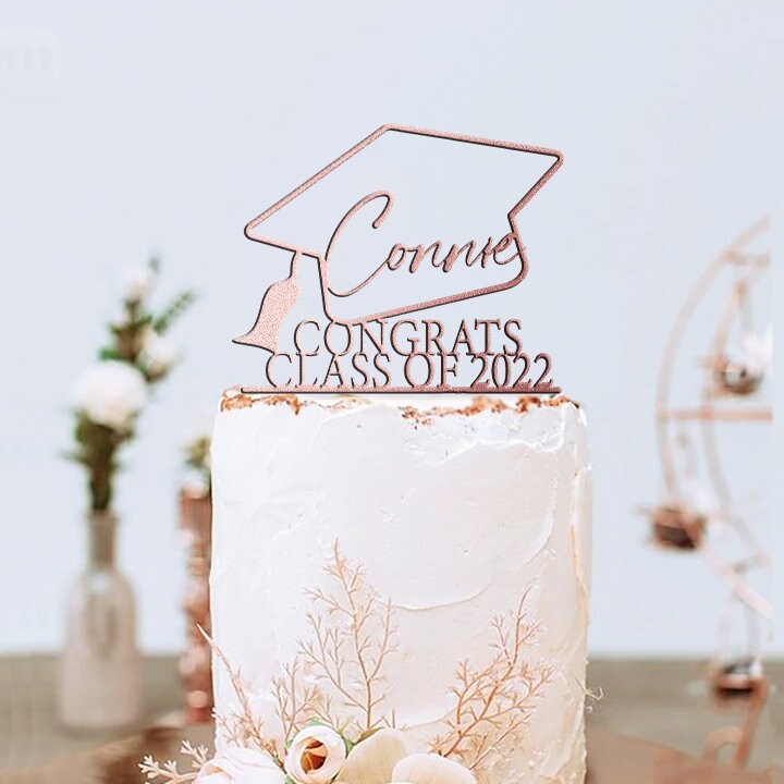 Topper de pastel de graduación de madera personalizado / - Etsy México