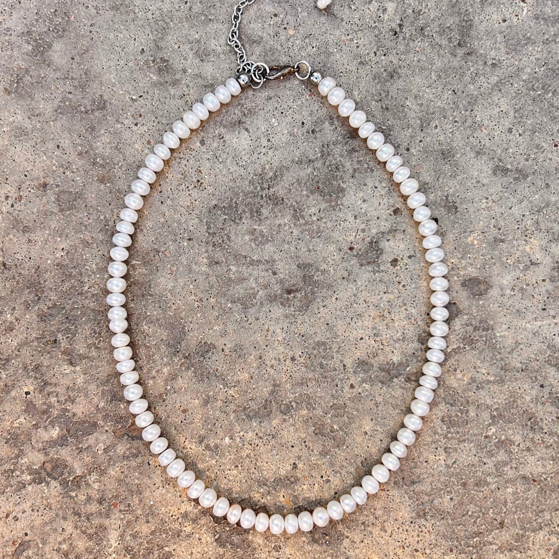Button Pearl Collar Necklace - Etsy