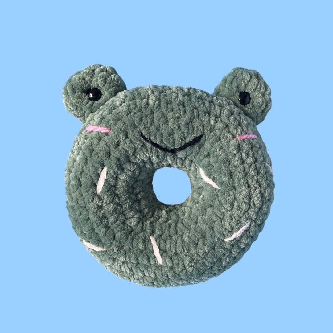 Frog Donut Amigurumi // Crocheted Frog // Crochet Donut // - Etsy
