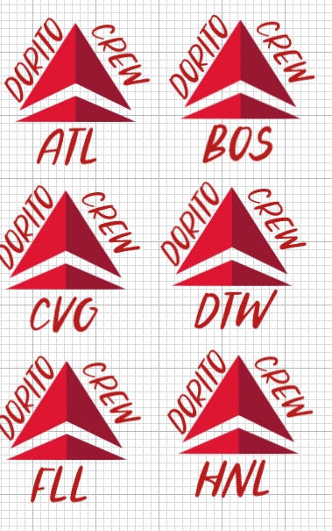 Delta "dorito" Crew Sticker - Etsy