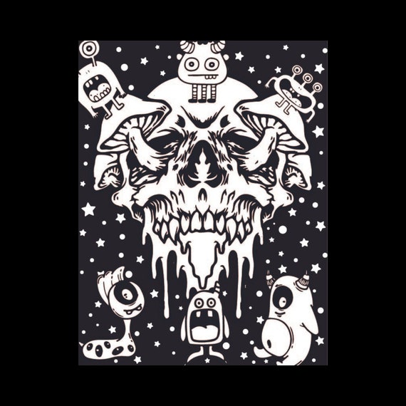 5 Psychedelic Coloring Sheets | Etsy