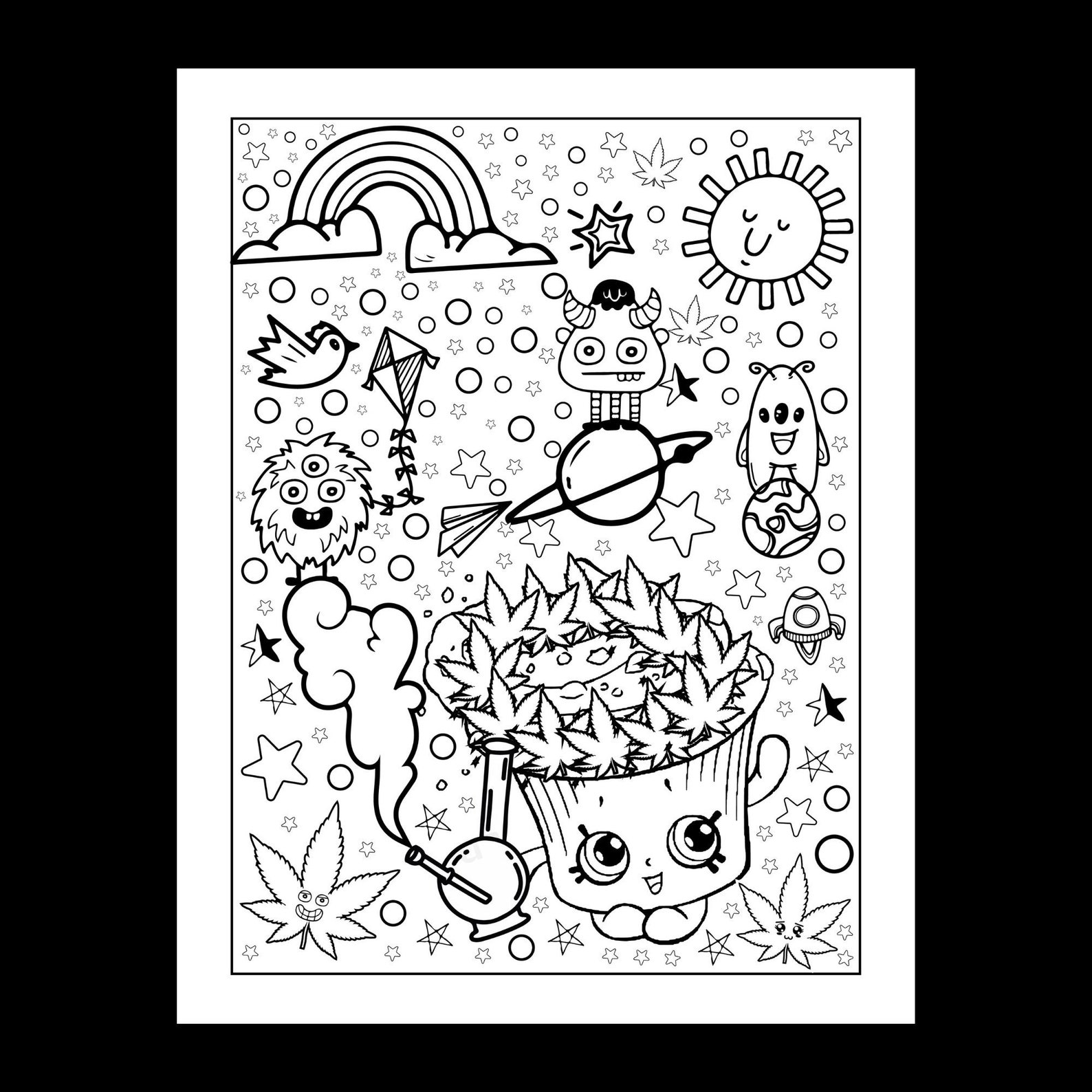 5 Fun Adult Doodle Coloring Pages - Etsy