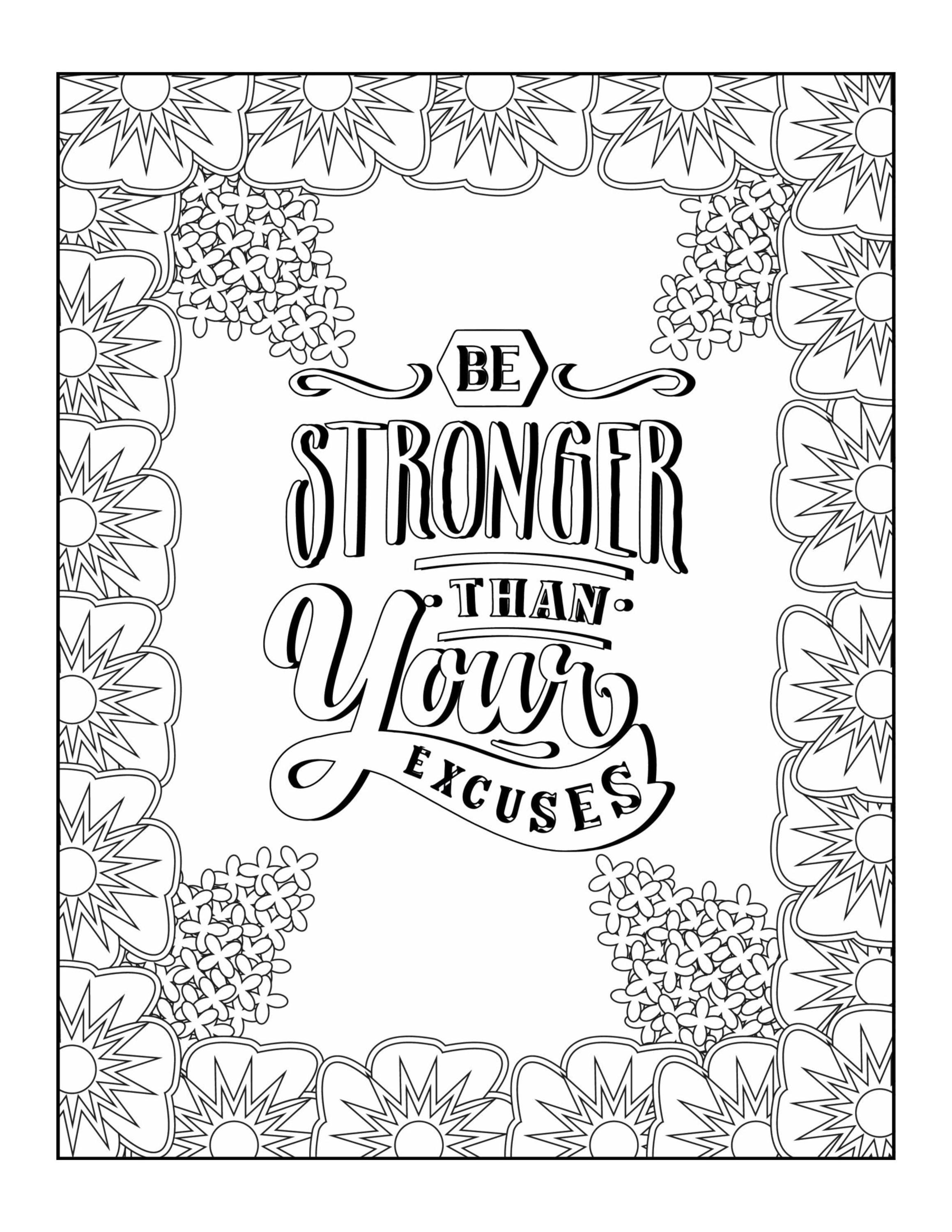 22 Positive & Inspirational Quotes for Dreamers / Digital Coloring ...